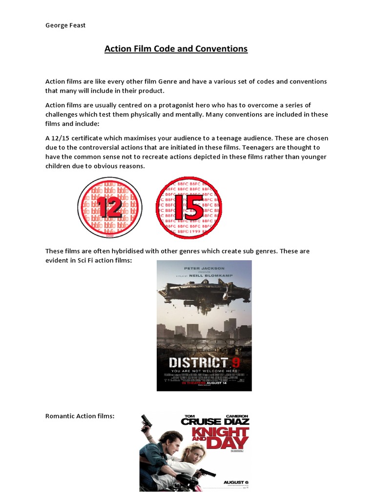Action Film Code and Conventions | PDF | Action Films | Hero