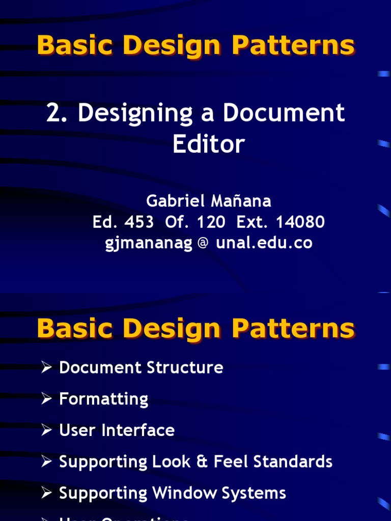 Basic Design Patterns: 2. Designing A Document Editor | PDF | Object (Computer Science) | Class ...