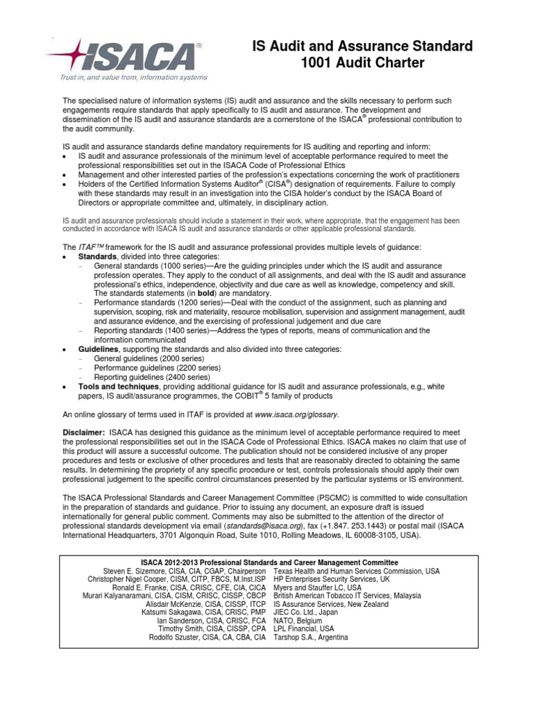 1001 Audit Charter | PDF | Internal Audit | Audit