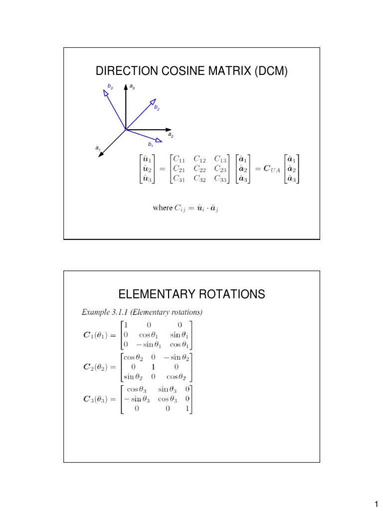 Direction Cosine Matrix (DCM) | PDF