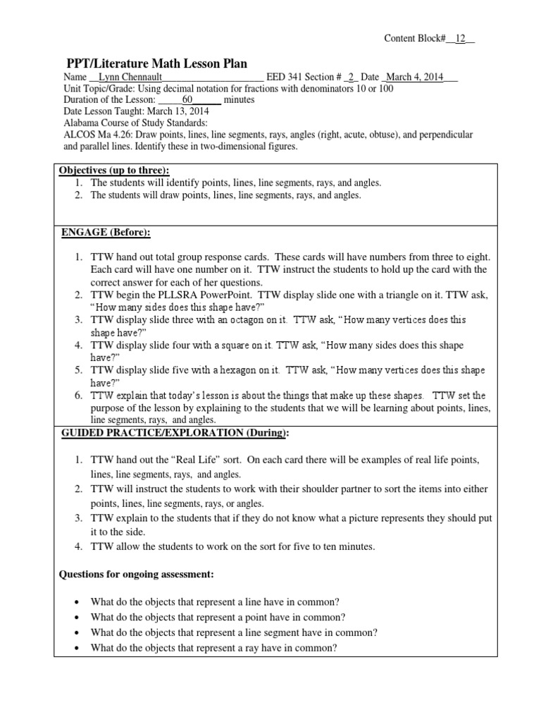 Math Lesson Plan 2 | PDF | Lesson Plan | Triangle