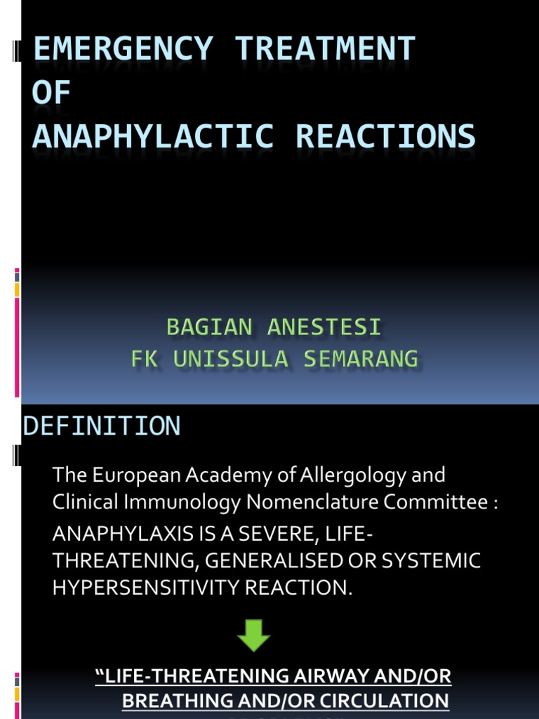 Emergency Treatment of Anaphylactic Reactions: A Comprehensive Guide to ...