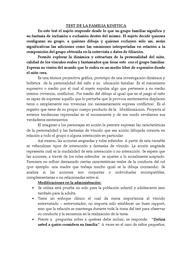 Test de La Familia Kinetica - Yanny | PDF | Dibujo | Conflicto (proceso)