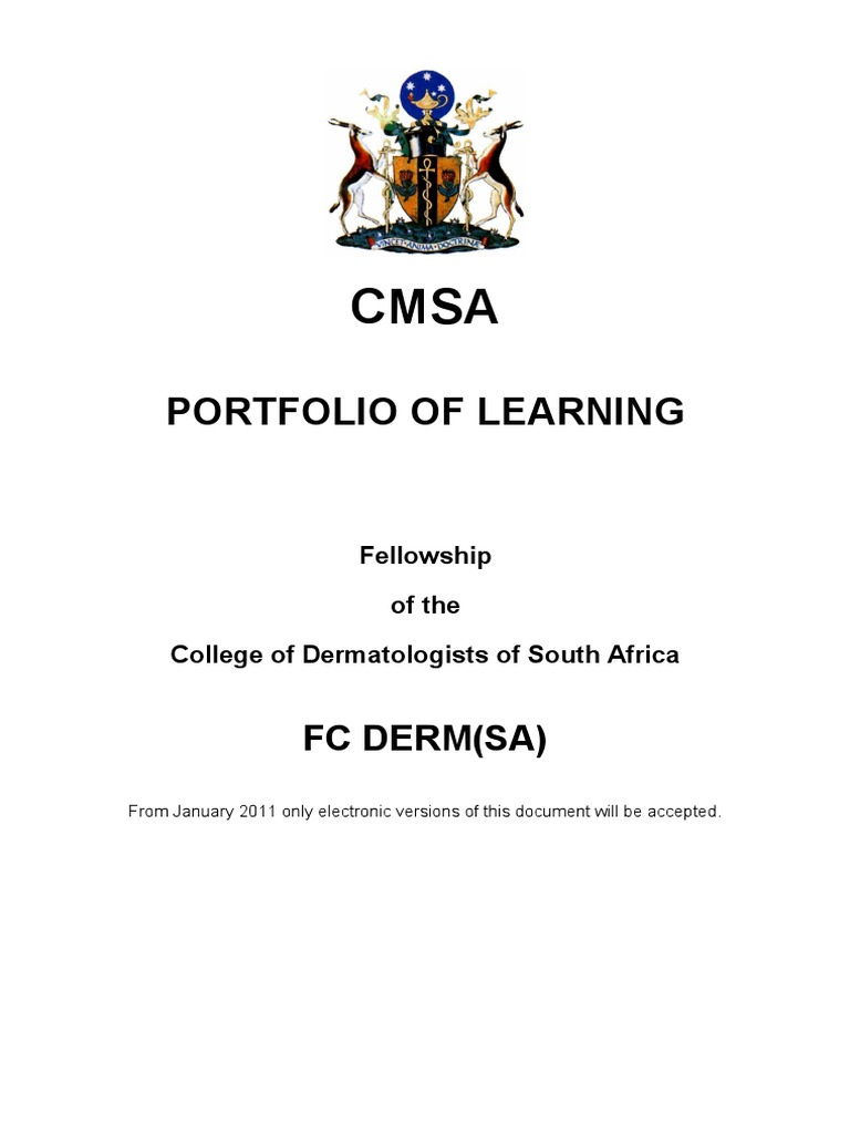 FC Derm (SA) Portfolio 26-3-2014 | PDF | Health Sciences | Health Care