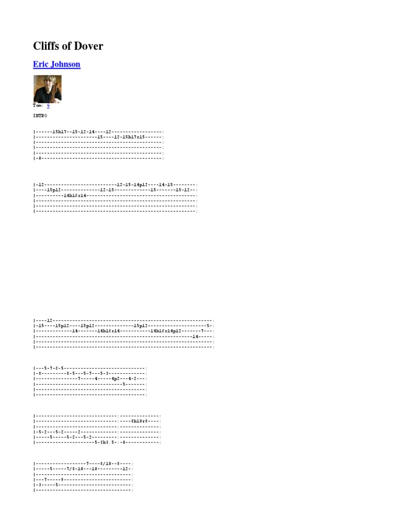 Cliffs of Dover: Eric Johnson | PDF