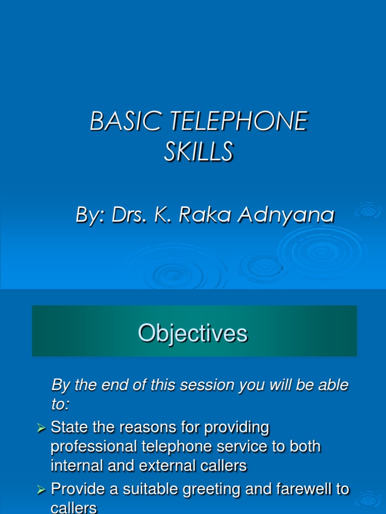 Basic Telephone Skills by Raka | PDF | Communication | Business