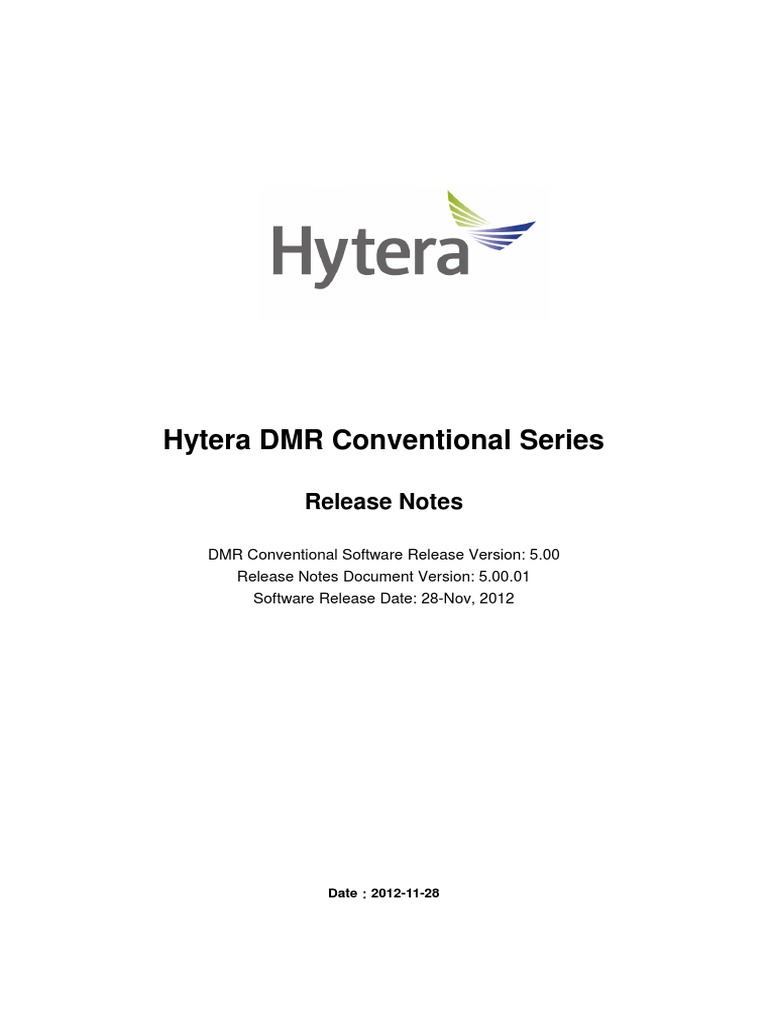 DMR Tier 2 - Software Release Notes - R5.0 - en | PDF | Equalization ...