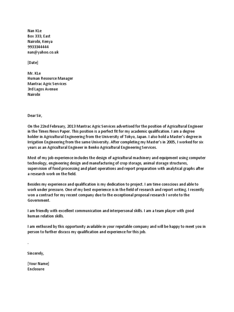 Resume Covering Letter | PDF