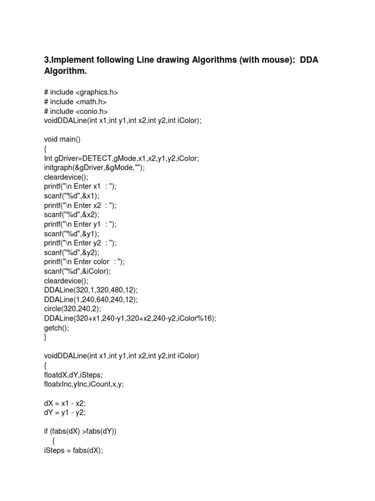 DDA Algorithm | PDF