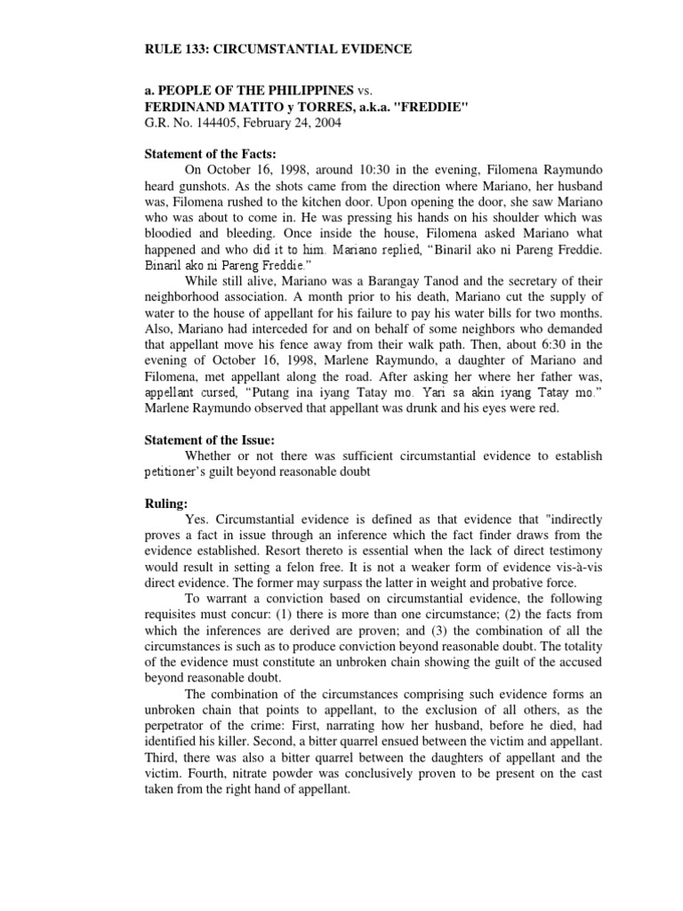 RULE 133 Complete | PDF | Plea | Burden Of Proof (Law)