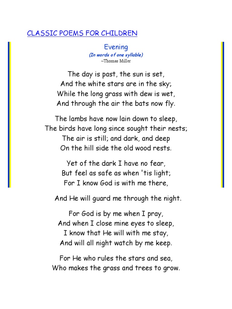 Classic Poems for Children | PDF