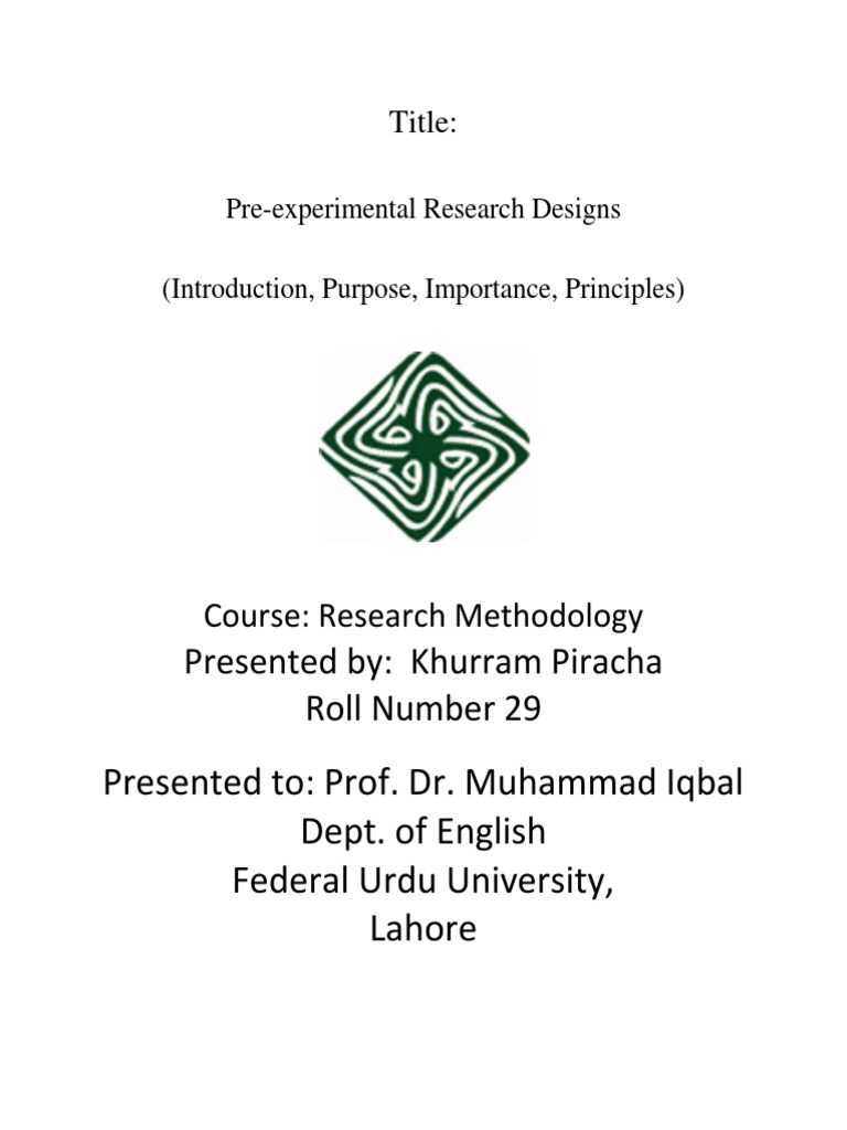 Experimental Research - Research Design | PDF | Research Design ...