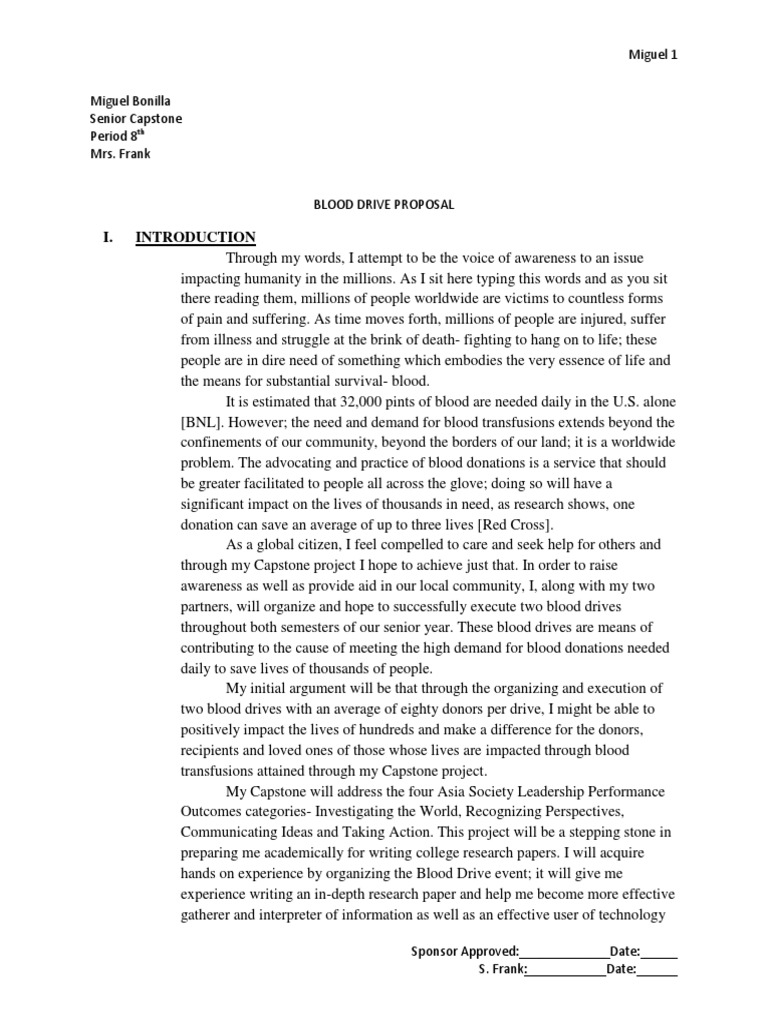 Blood Drive Proposal | PDF | Blood Donation | Volunteering