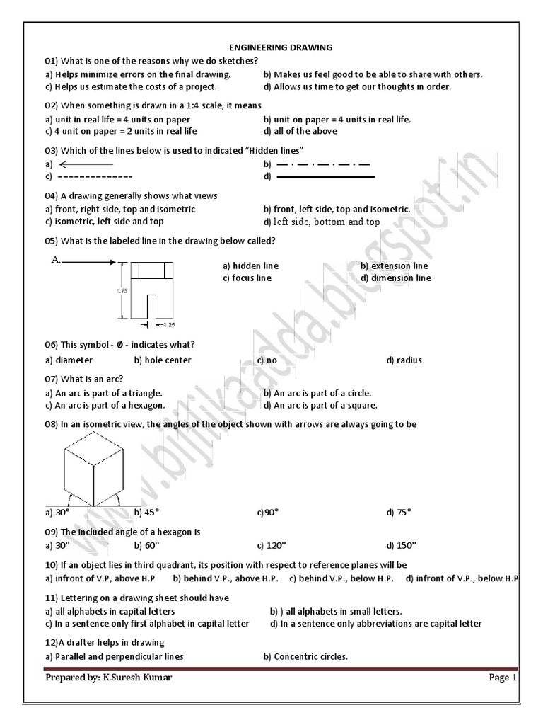 Engineering Drawing | Download Free PDF | Angle | Perpendicular