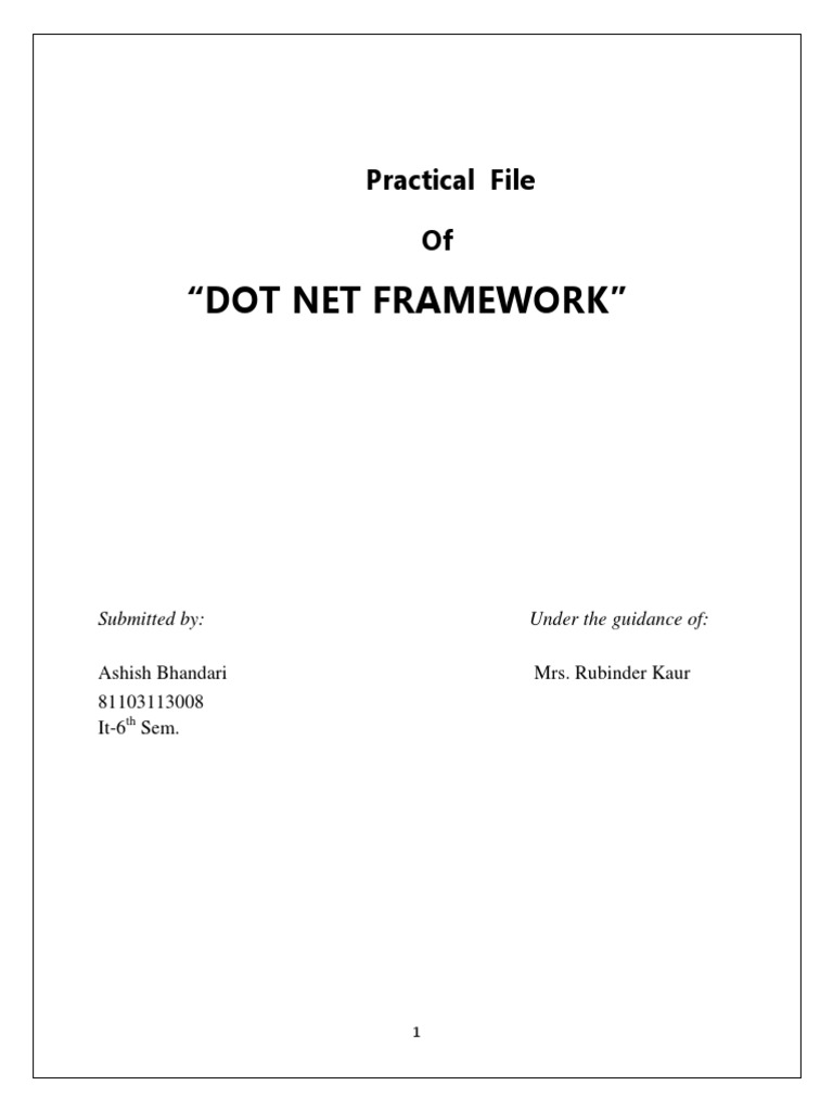 Dot Net Practical File Pdf Component Object Model Microsoft