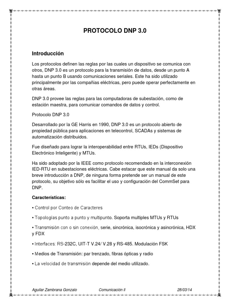 Protocolo DNP 3 | PDF | Protocolos de comunicaciones | Scada