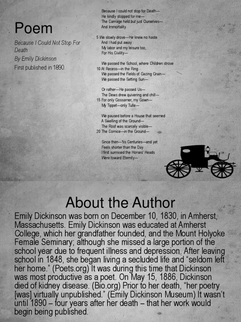 Because I Could Not Stop For Death Analysis | Emily Dickinson | Poetry