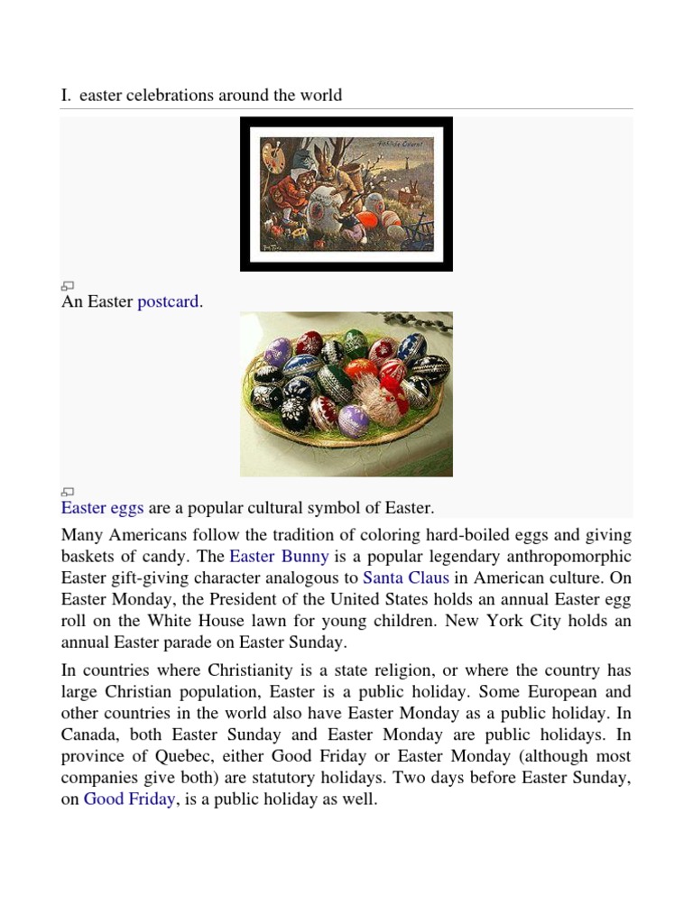 Easter Celebrations Around The World PDF | PDF | Easter | Christian ...