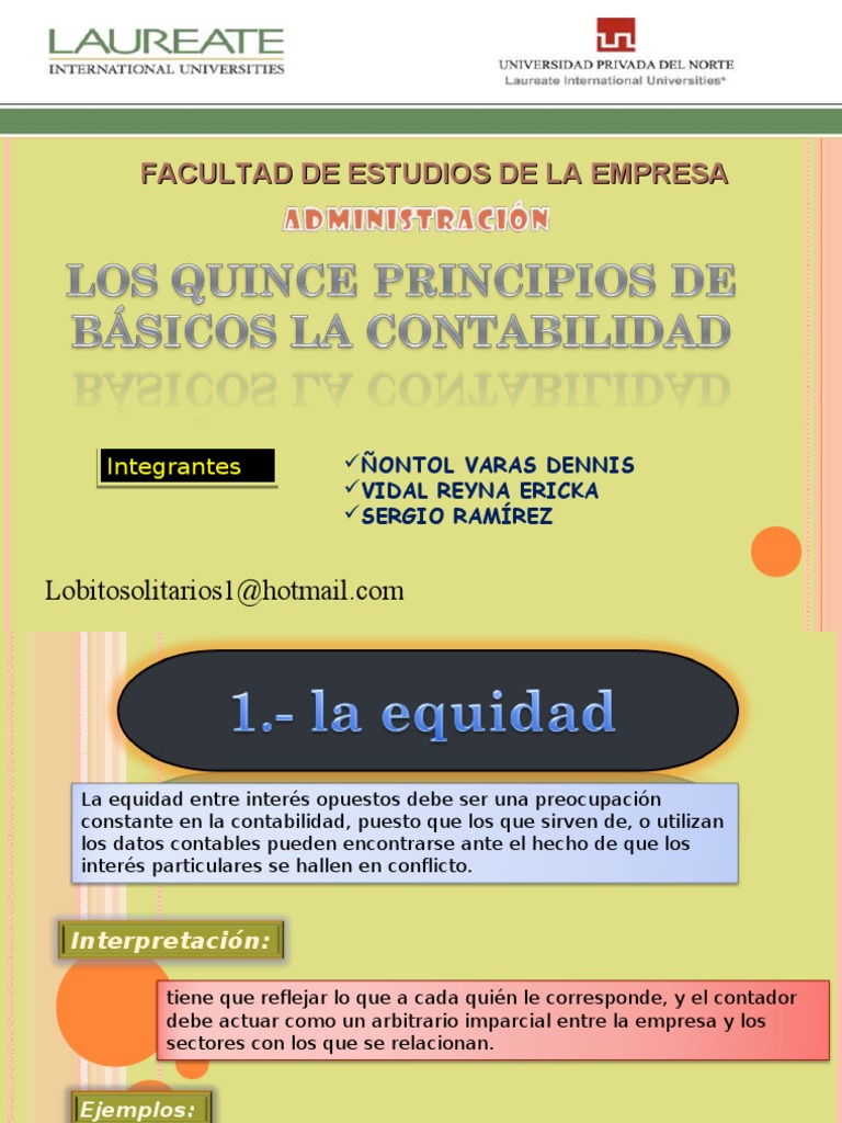 Principios de Contabilidad y Equidad | PDF | Contabilidad | Economias