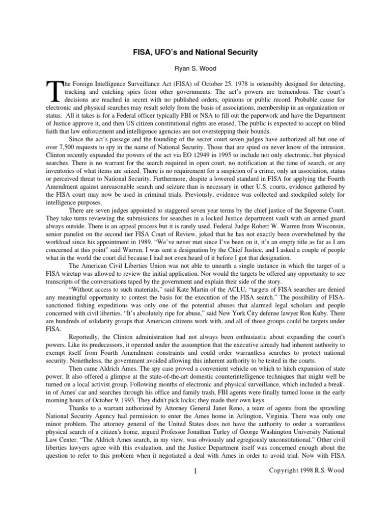 Fisa Legal | PDF | Foreign Intelligence Surveillance Act | Search And ...