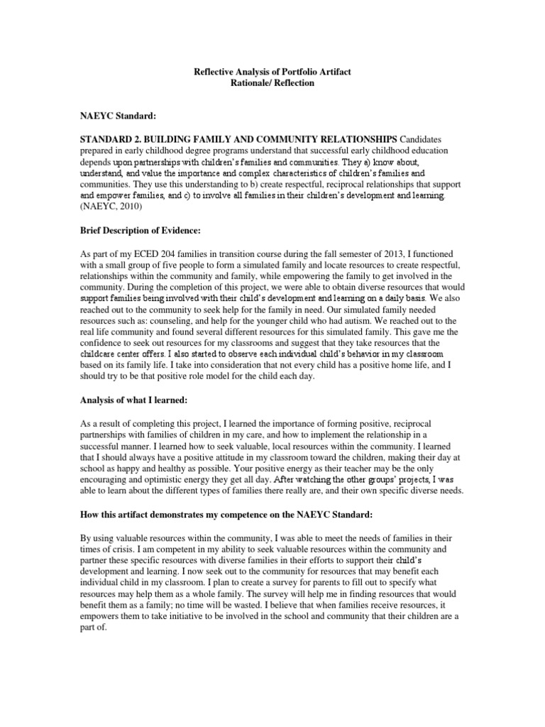 Naeyc Standard 2 | PDF | Early Childhood Education | Community