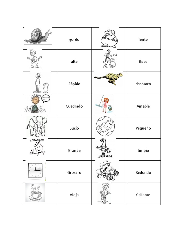 Memorama Adjetivos | PDF