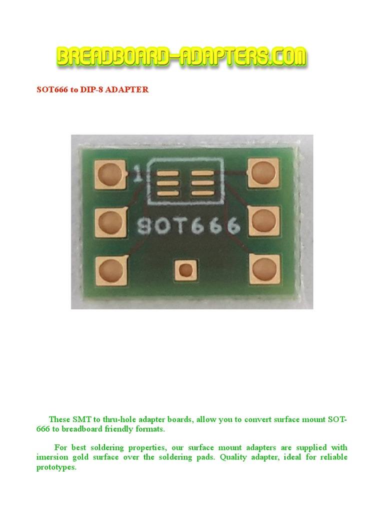 Sot666 To Dip8 Adapter Board For Breadboard Testing | PDF | Home & Garden
