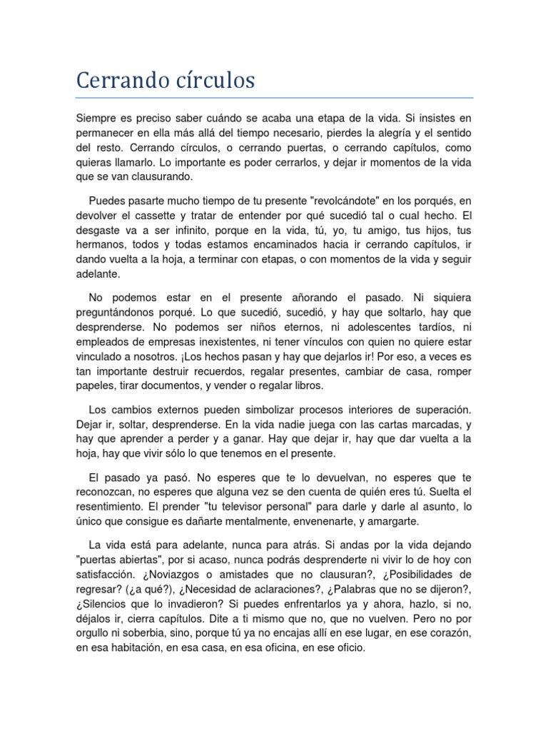 Cerrando Círculos | PDF