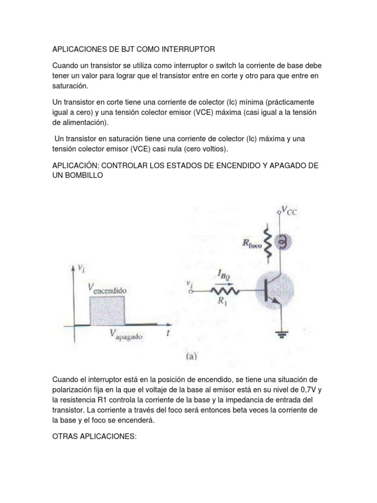 Aplicaciones de BJT Como Interruptor | PDF | Transistor | Relé