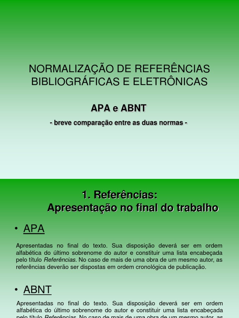 Comparação entre Normas APA e ABNT | PDF | Citação | Escrita