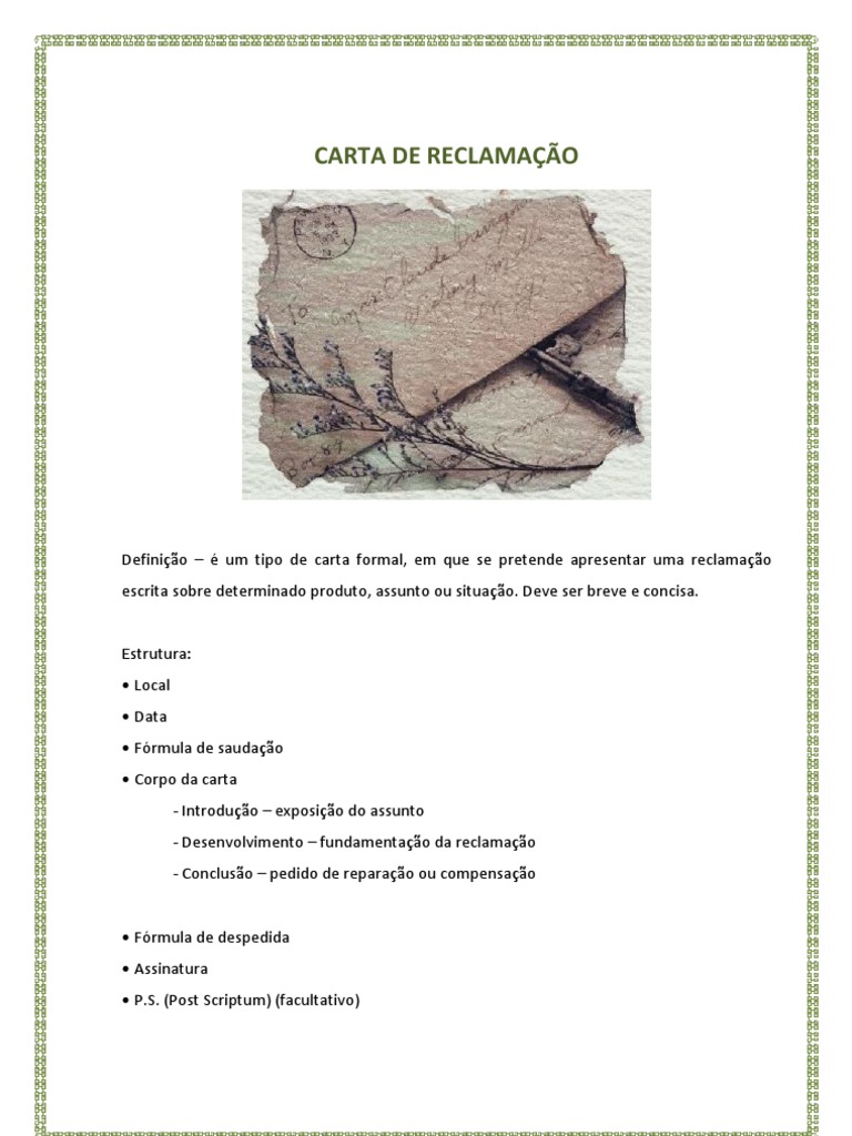 Carta de Reclamaçao | PDF