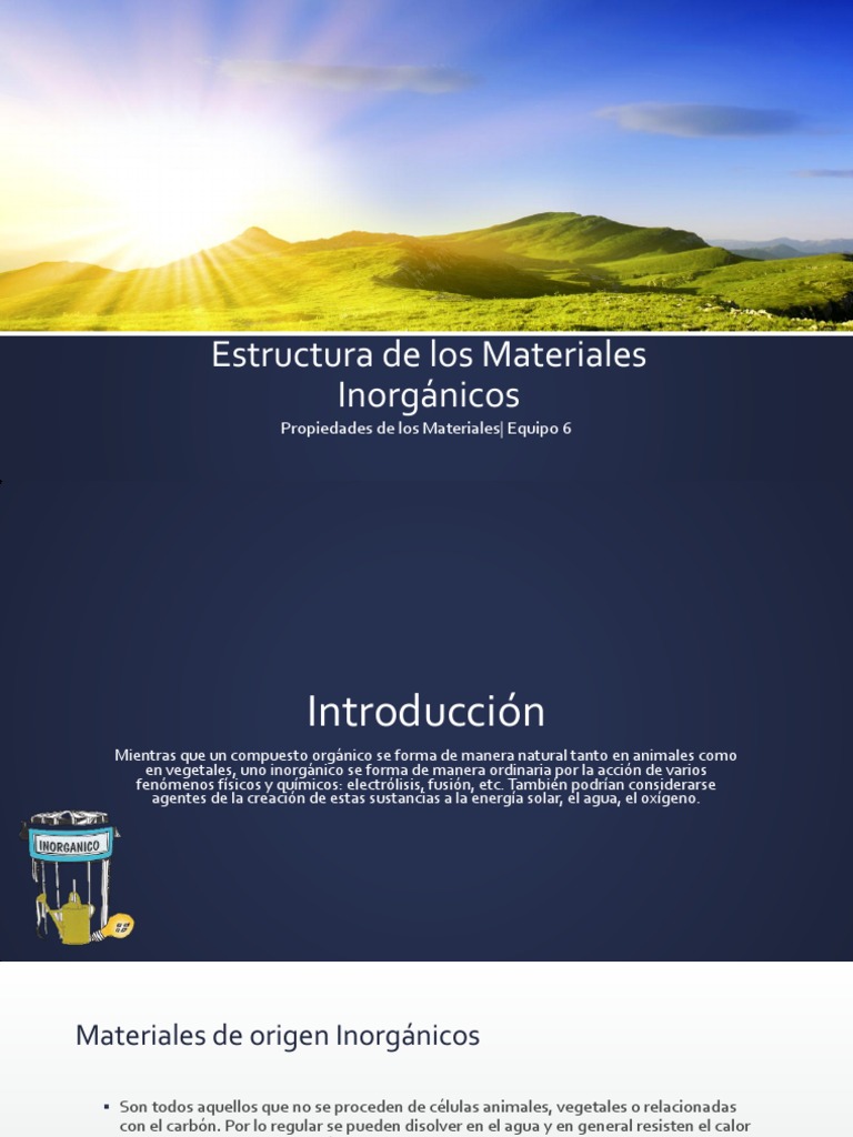 Estructura y Tipos de Materiales Inorgánicos | PDF | Compuesto ...