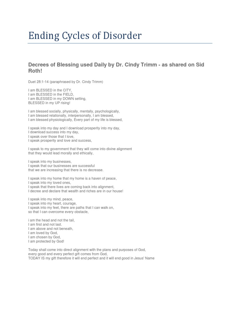 Ending Cycles of Disorder | PDF | Self-Improvement | Wellness