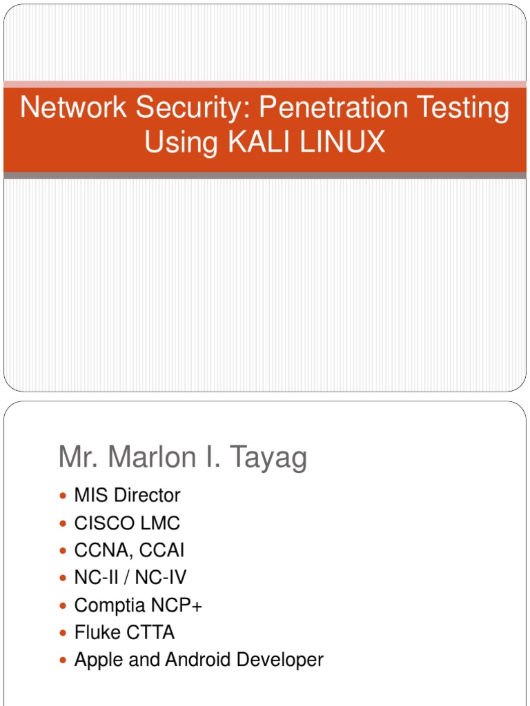 Network Security-Penetration Testing Using Kali Linux | PDF ...