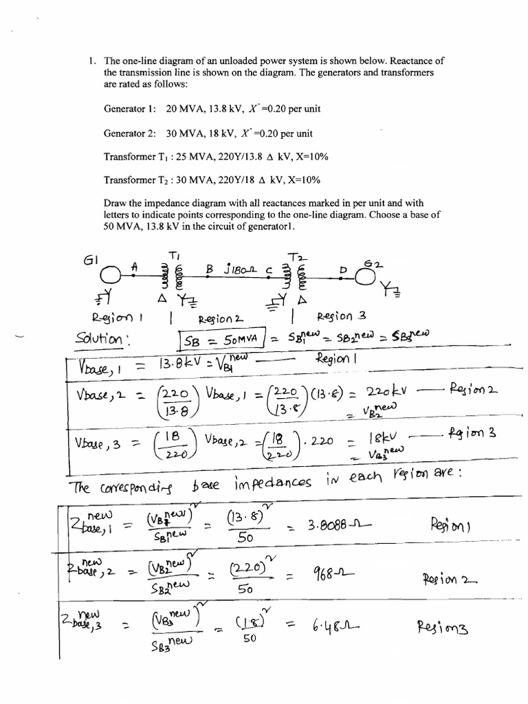 Per-Unit Problems & HW5-Solutions | PDF | Transformer | Power (Physics)