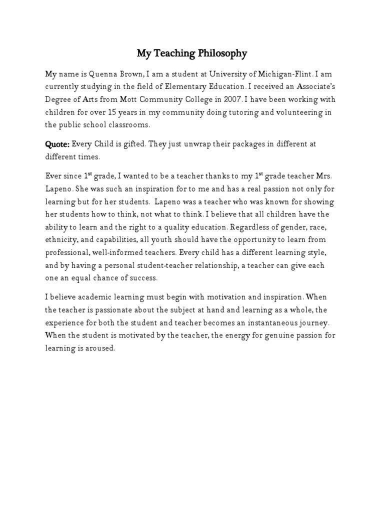 My Teaching Philosophy 02 | PDF | Social Science | Self-Improvement