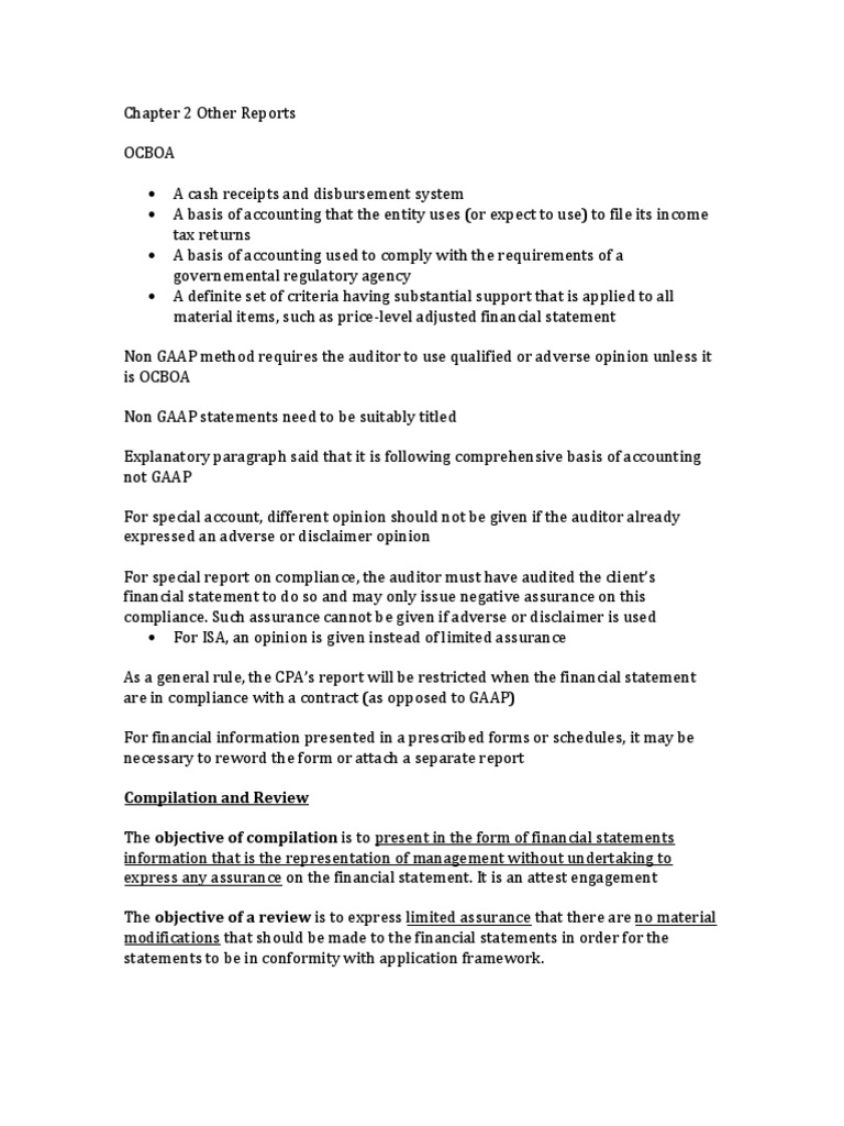 CPA AUD Becker Chapter 2 Notes | PDF | Financial Audit | Audit