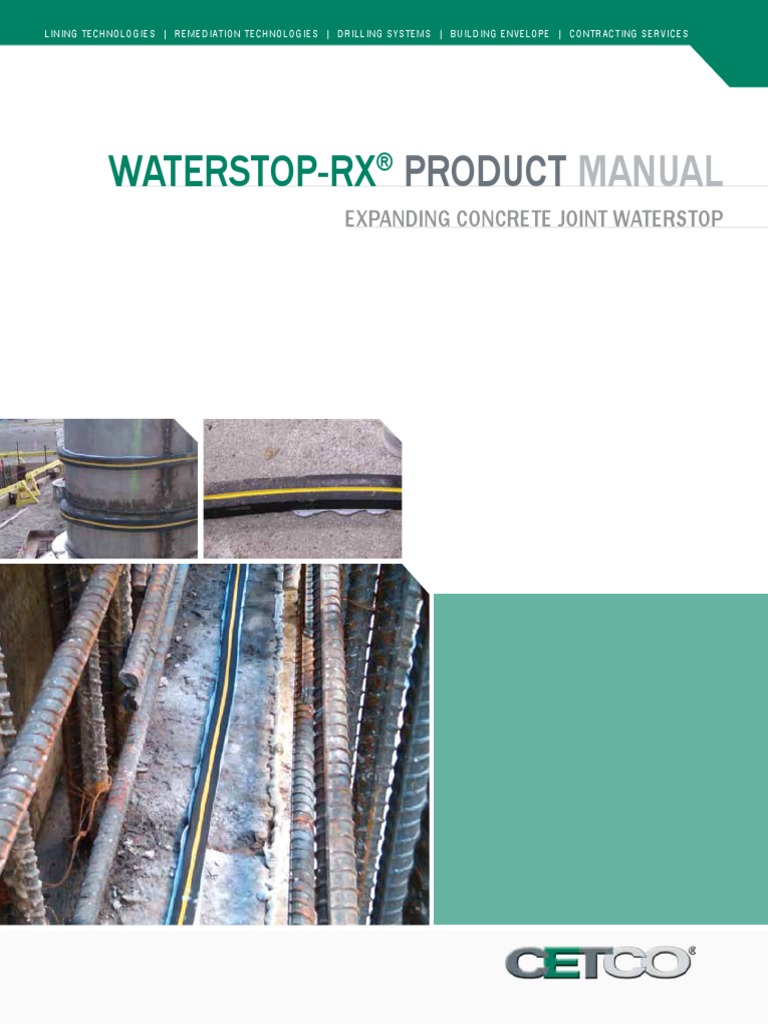 Waterstop-RX Product Manual | Deep Foundation | Concrete