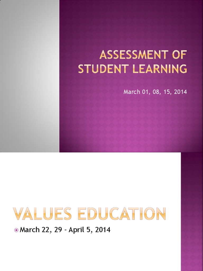 Assessment of Student Learning | PDF | Educational Assessment ...