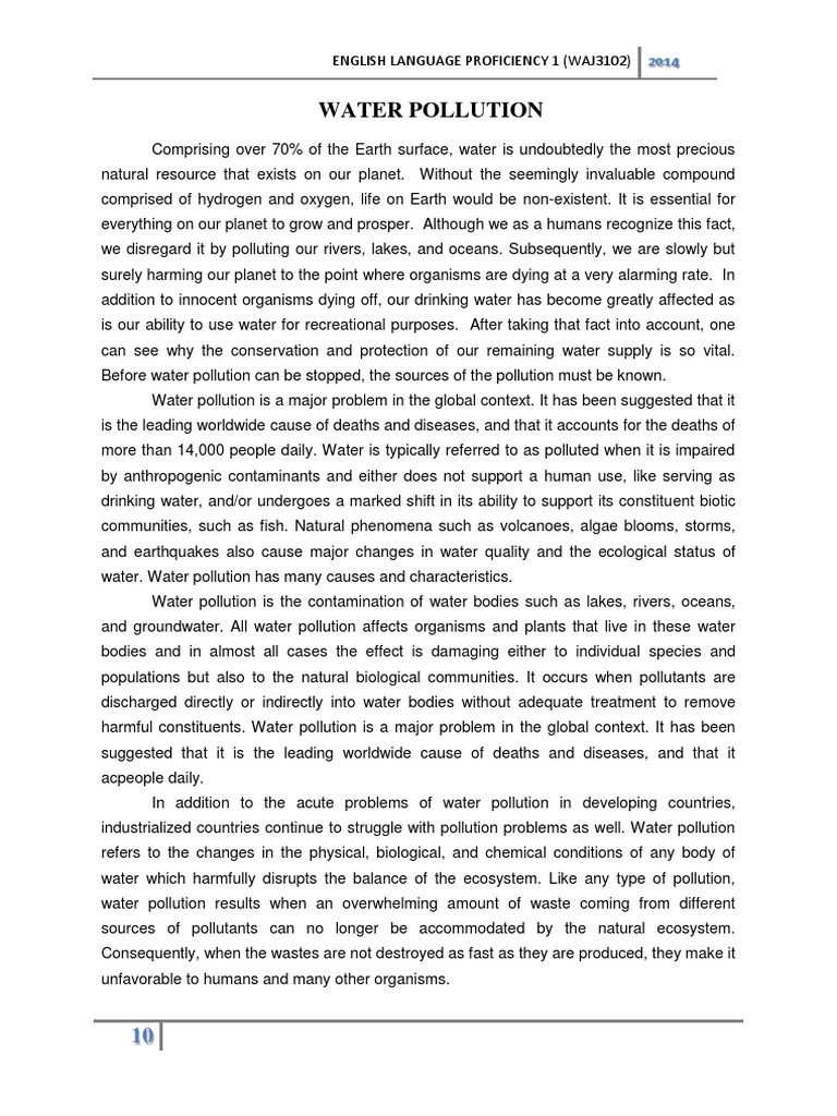 Water Pollution | Water Pollution | Sewage