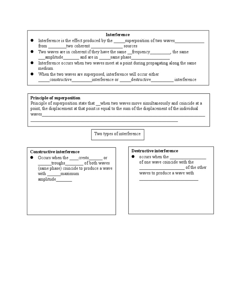 Interference of Waves Answers | PDF | Science & Mathematics