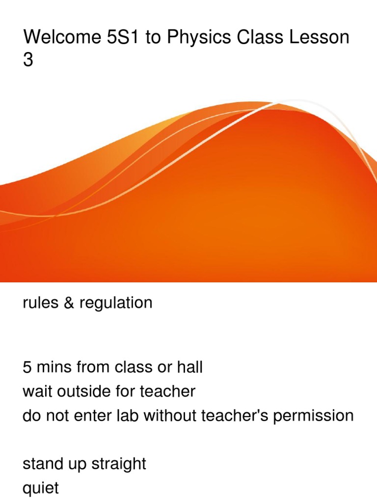 Welcome 5S1 To Physics Class 2014 | PDF | Sound | Refraction
