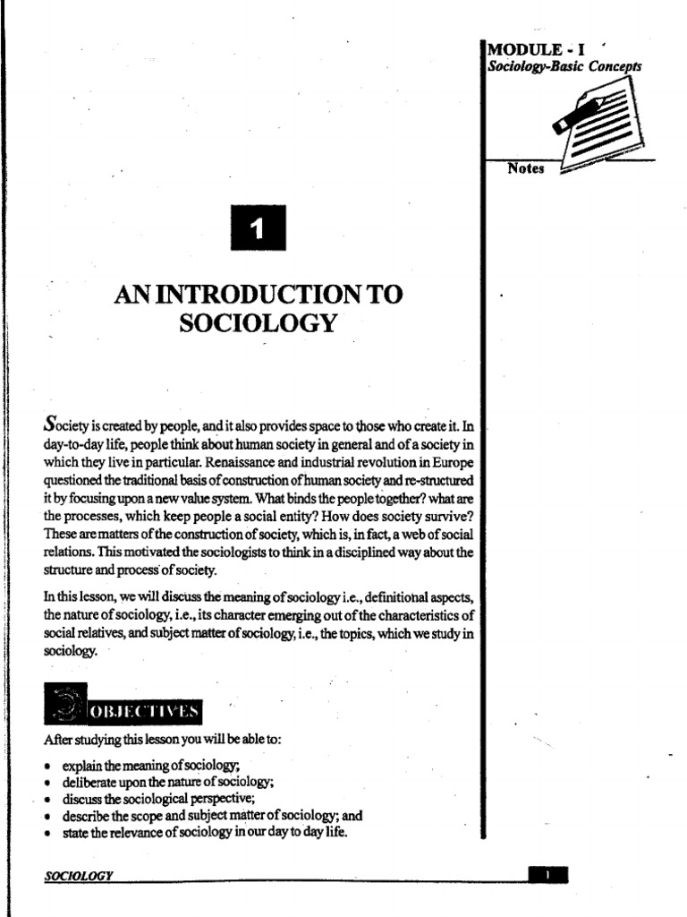 An Introduction To Sociology | PDF