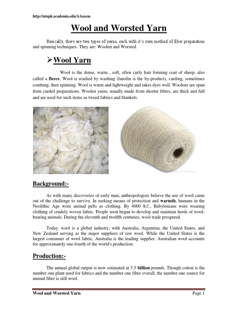 Wool and Worsted Yarn | PDF | Worsted | Wool