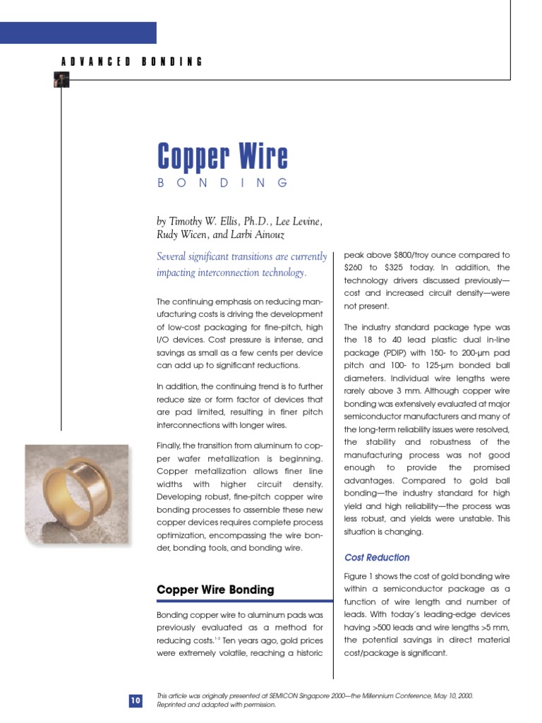 Cu Wire Bonding | PDF | Copper | Wire