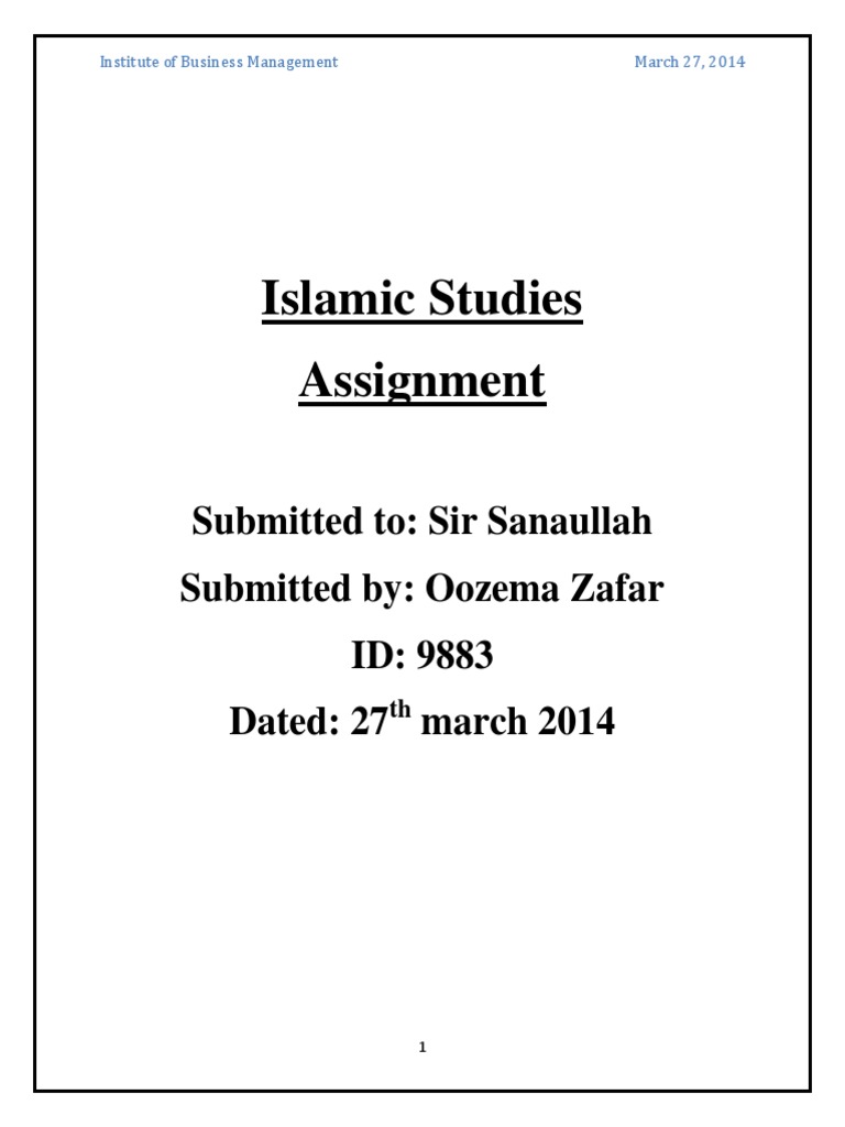 Islamiat Assignment | Islamic Theology | Quran