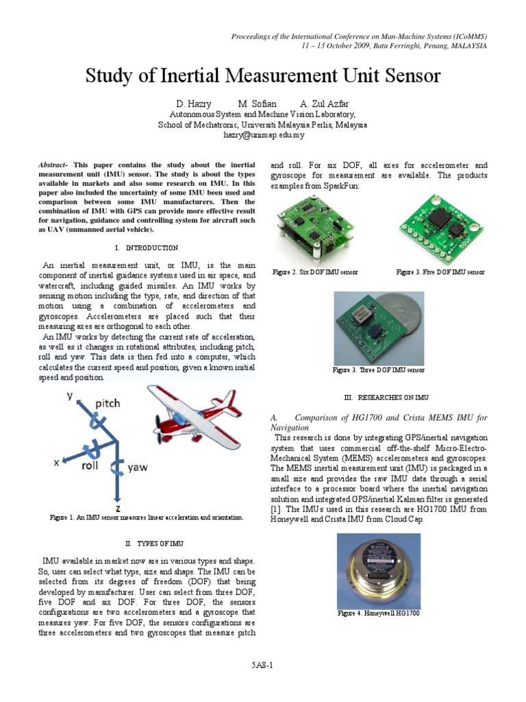 Study of Inertial Measurement Unit Sensor | PDF | Inertial Navigation ...