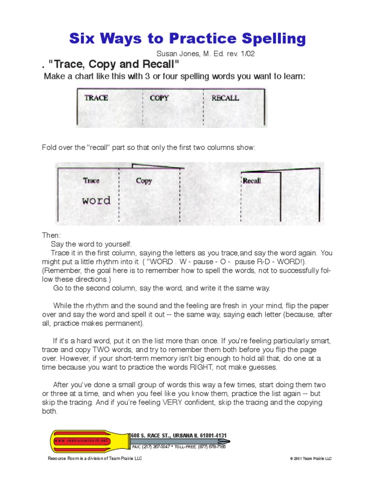 Ways Spelling | PDF