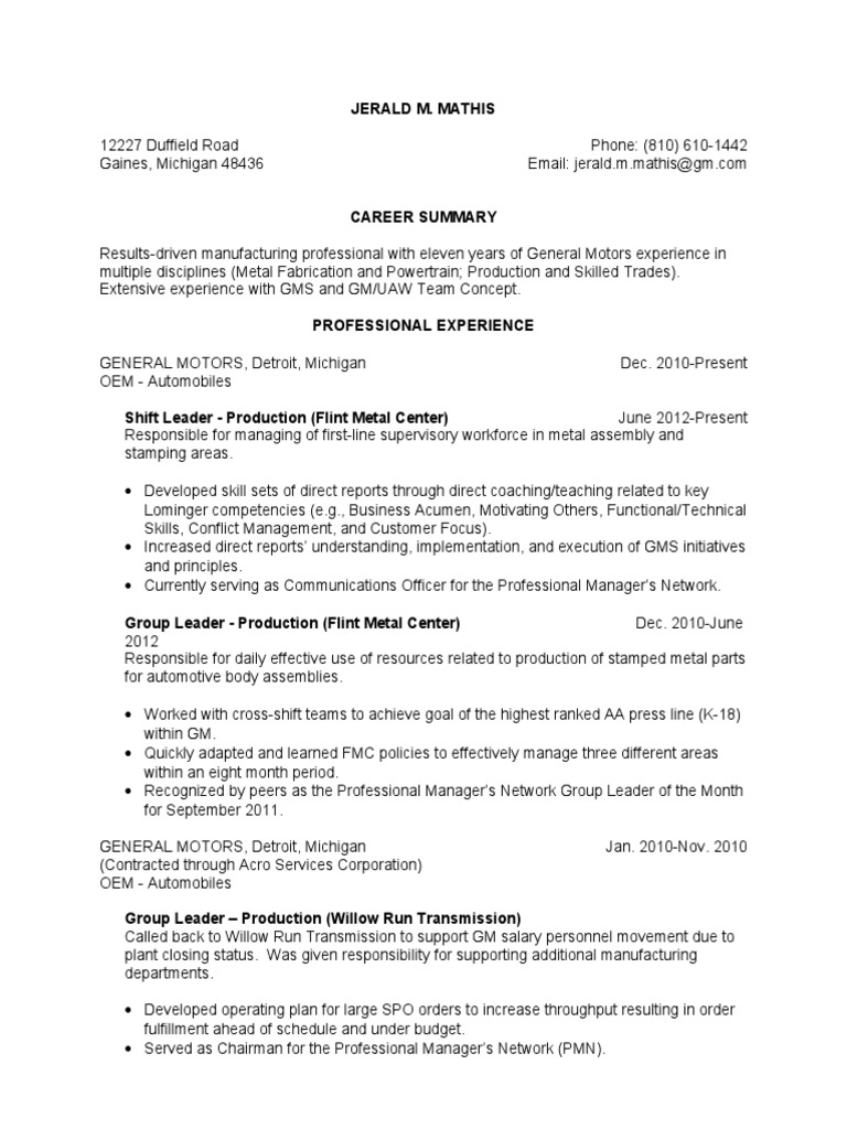 Resume - Jerald Mathis | PDF | Computers