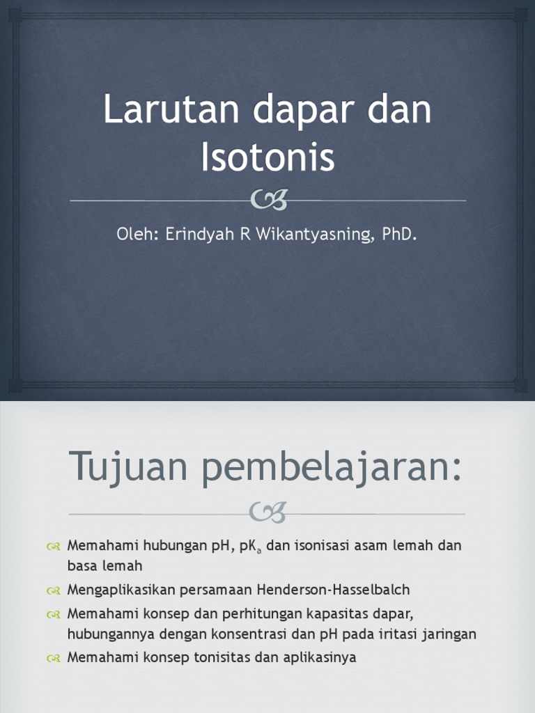 Larutan Dapar Dan Isotonis 4 | PDF
